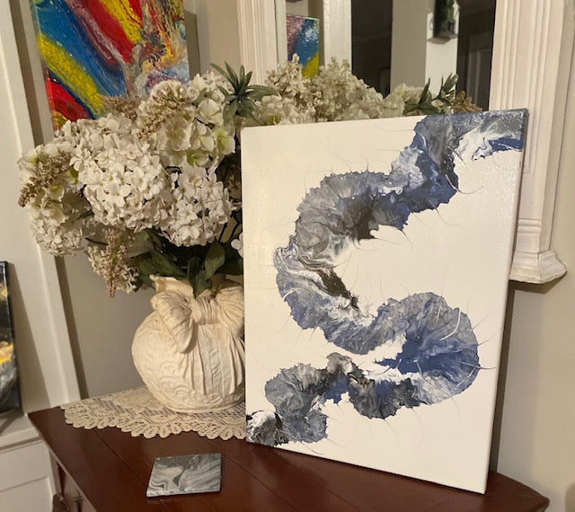 Twisted, Acrylic Pour - Debby Olsen 20”x 16” – SKG Artworks
